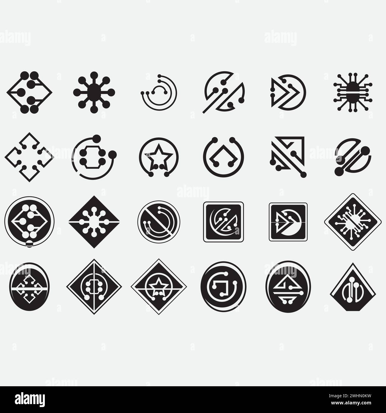Electronic circuit board vector logo icon set Stock Vector Image & Art ...