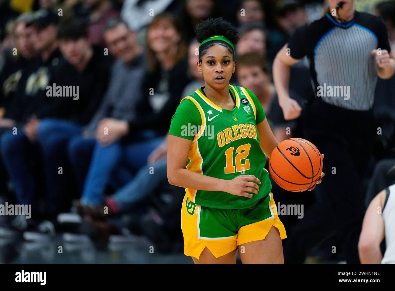 Oregon guard Kennedi Williams (12) in the first half of an NCAA college ...