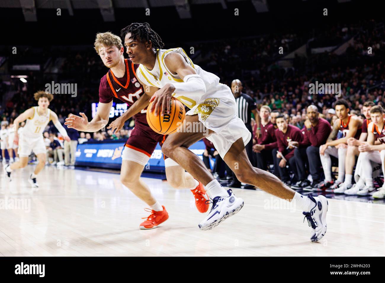 South Bend, Indiana, USA. 10th Feb, 2024. Notre Dame forward Carey ...