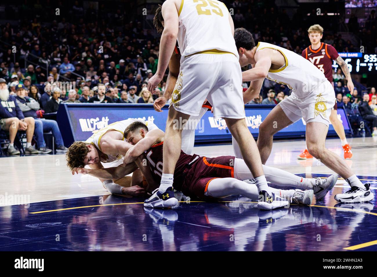 February 10, 2024: Virginia Tech guard Brandon Rechsteiner (10) and ...