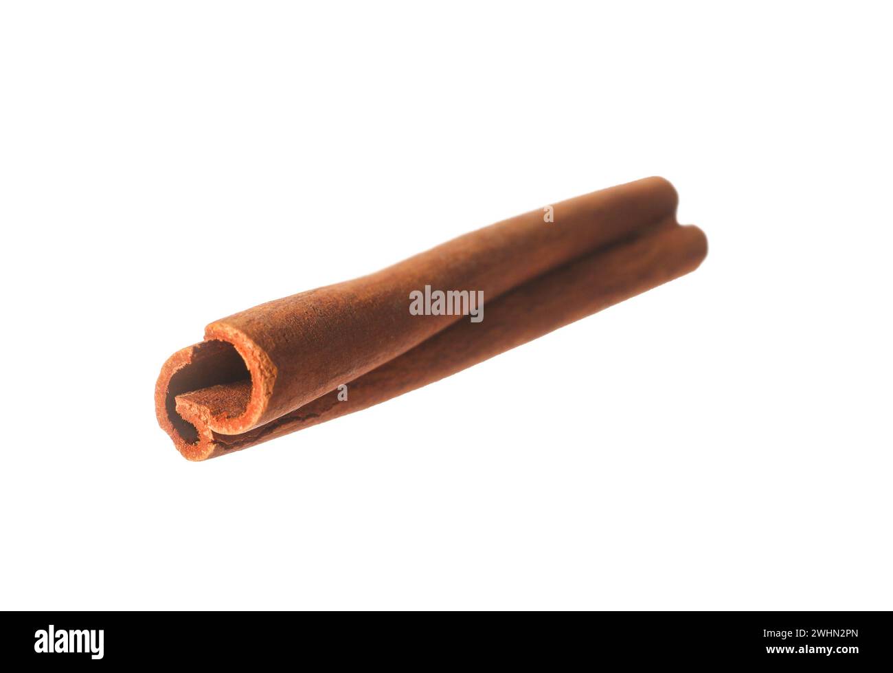 One aromatic cinnamon stick isolated on white Stock Photo - Alamy