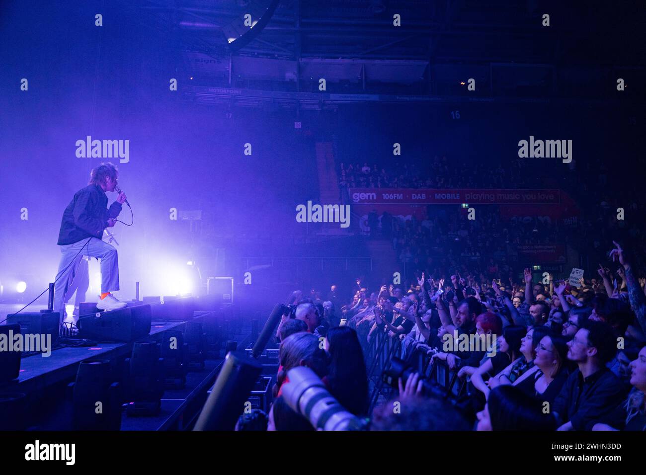 Nottingham, UK 10th Feb 2024, Rou Reynolds of Enter Shikari perform in ...