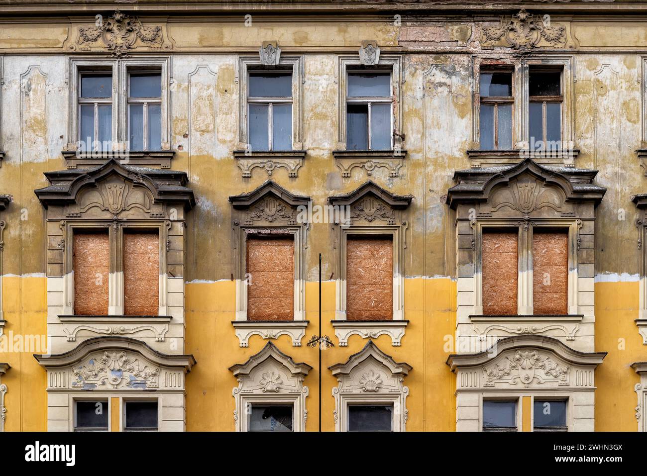 Historical bulding under construction in the old town of Prague Stock ...