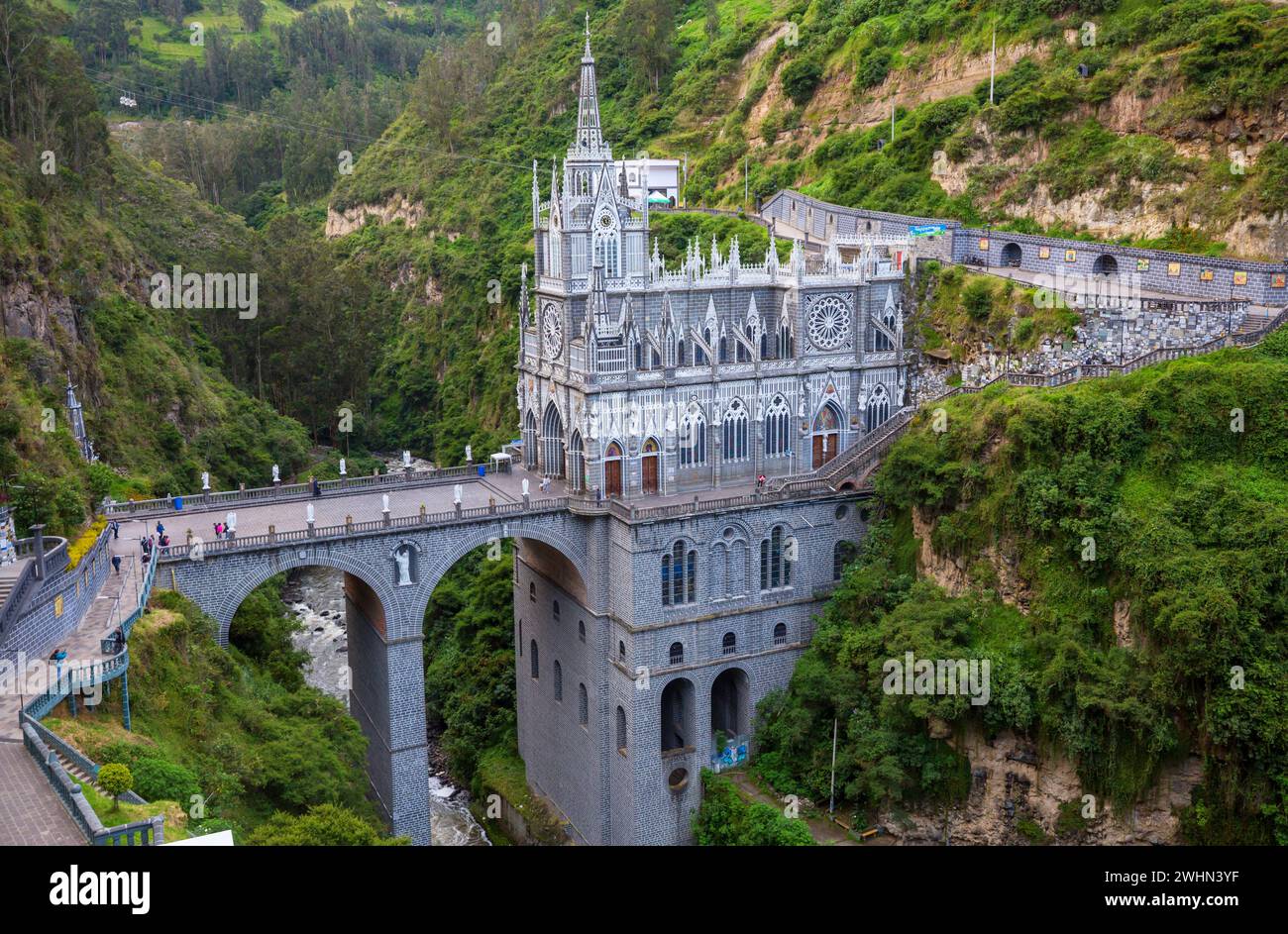 National Shrine Basilica of Our Lady of Las Lajas over the Guaitara ...