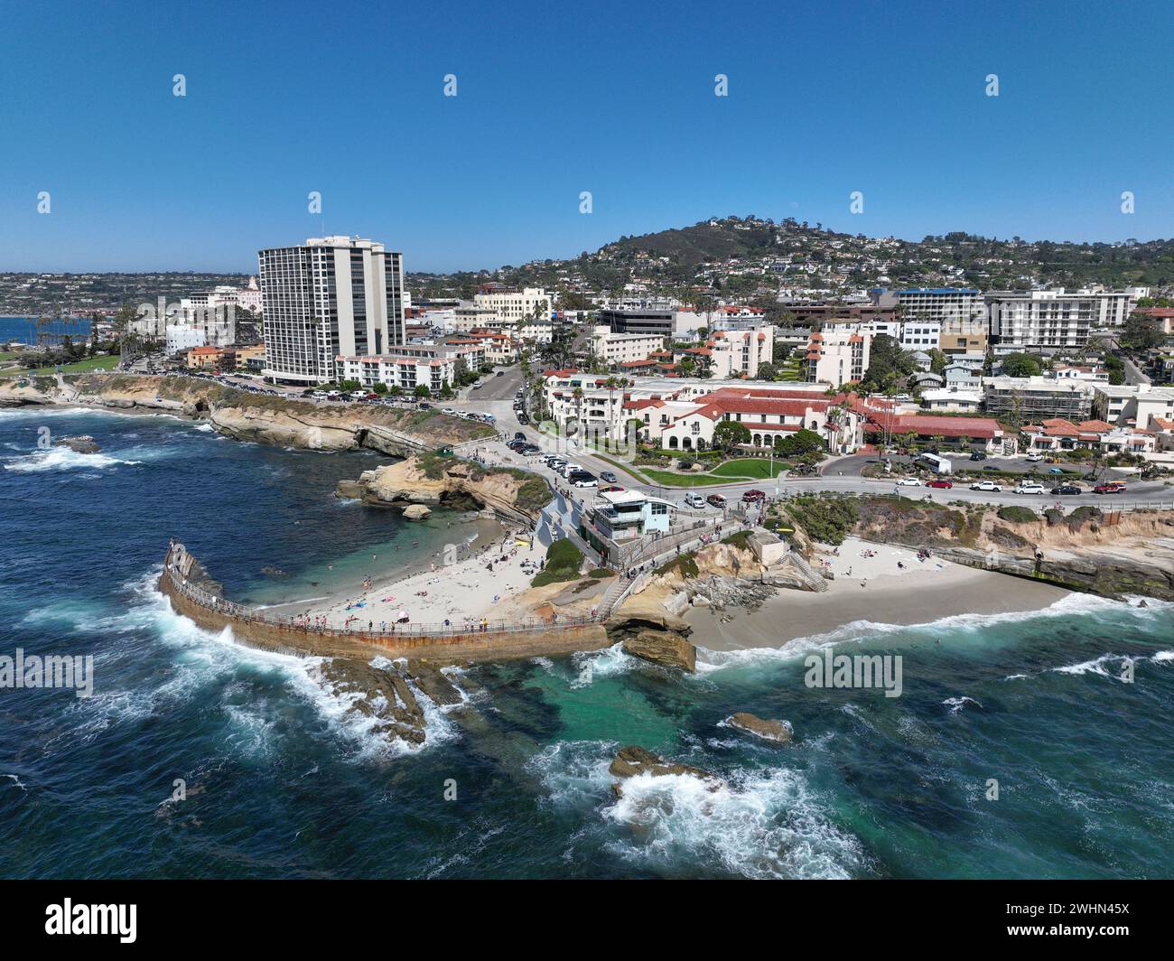 Aerial view of La Jolla cove and beach. San Diego California Stock ...