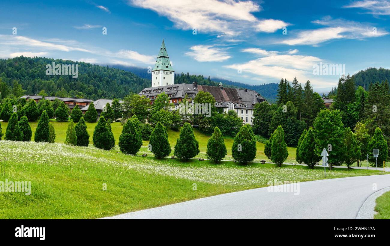 View of Elmau Castle Stock Photo - Alamy