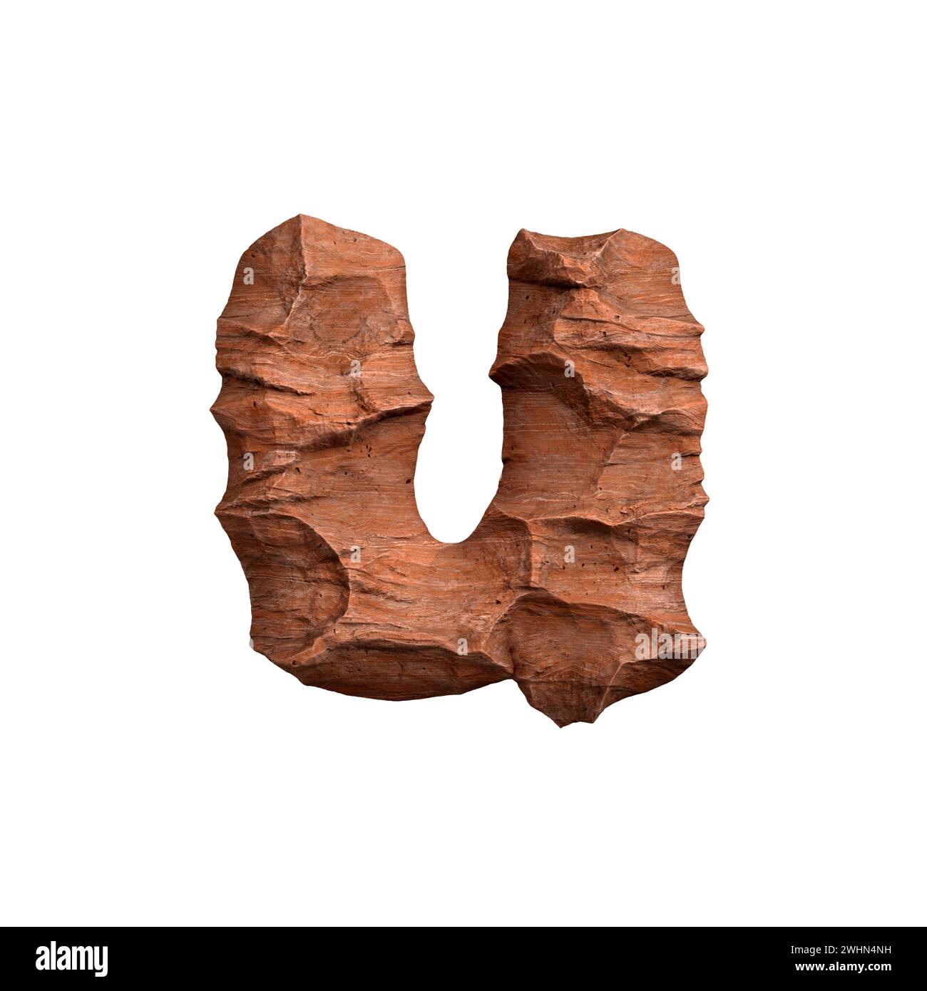 Desert sandstone letter U - Small 3d red rock font - Suitable for ...