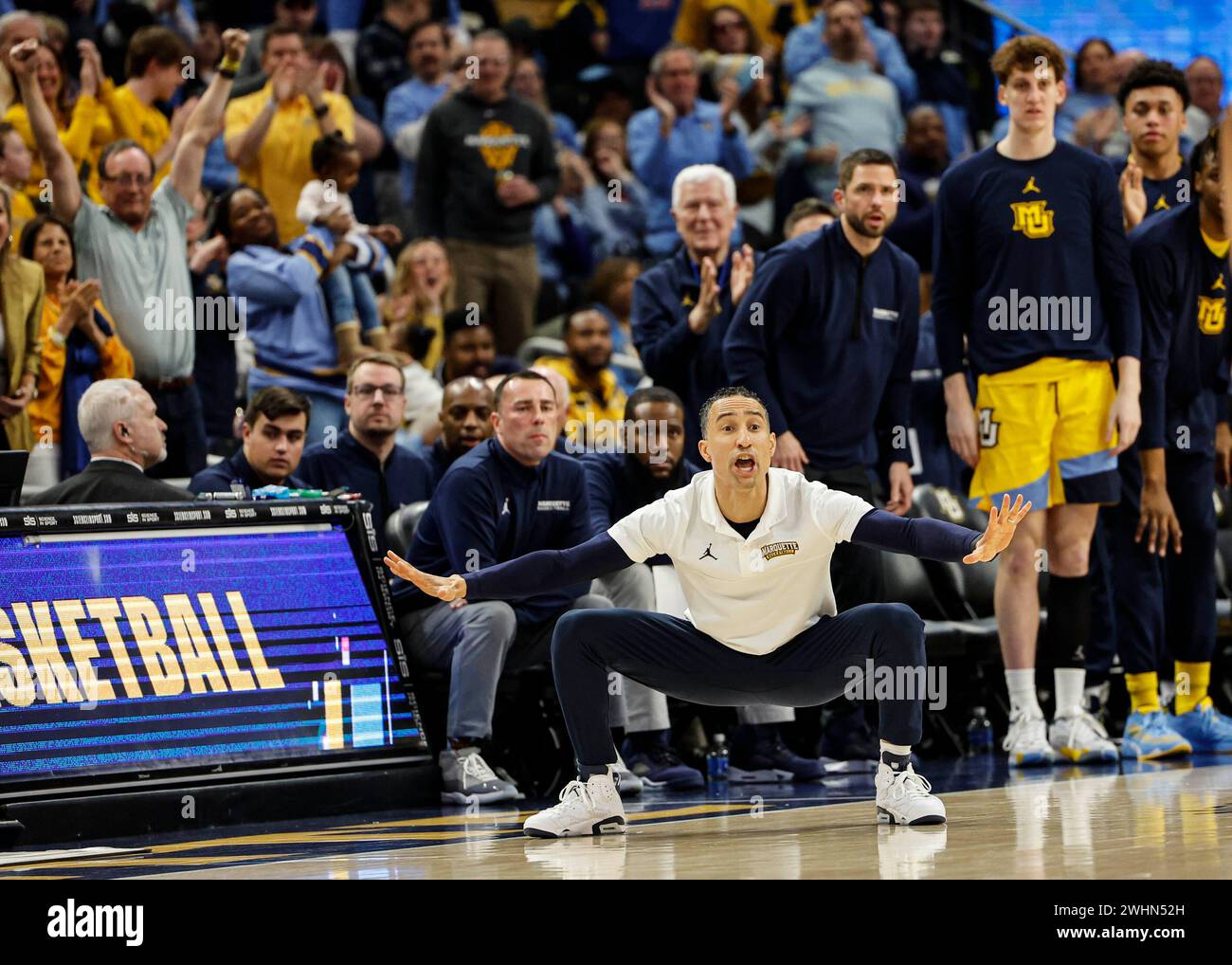 Marquette coach Shaka Smart watches play during the second half of the ...