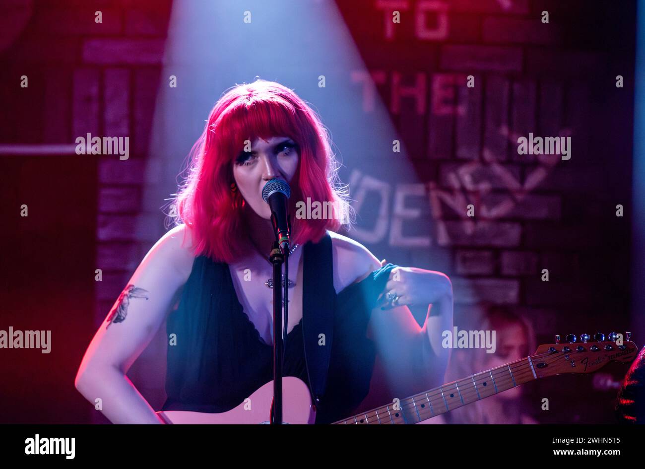 Leeds, UK, 10th February 2024. Grace Kelly, lead singer of alternative ...