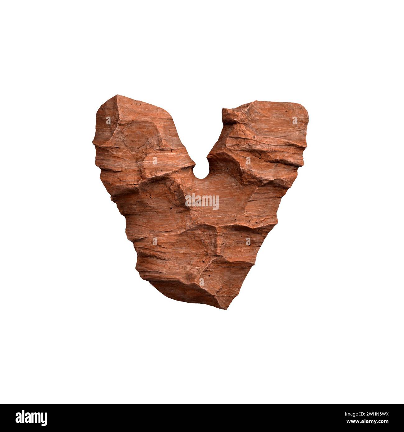 Desert sandstone letter V - Small 3d red rock font - Suitable for ...