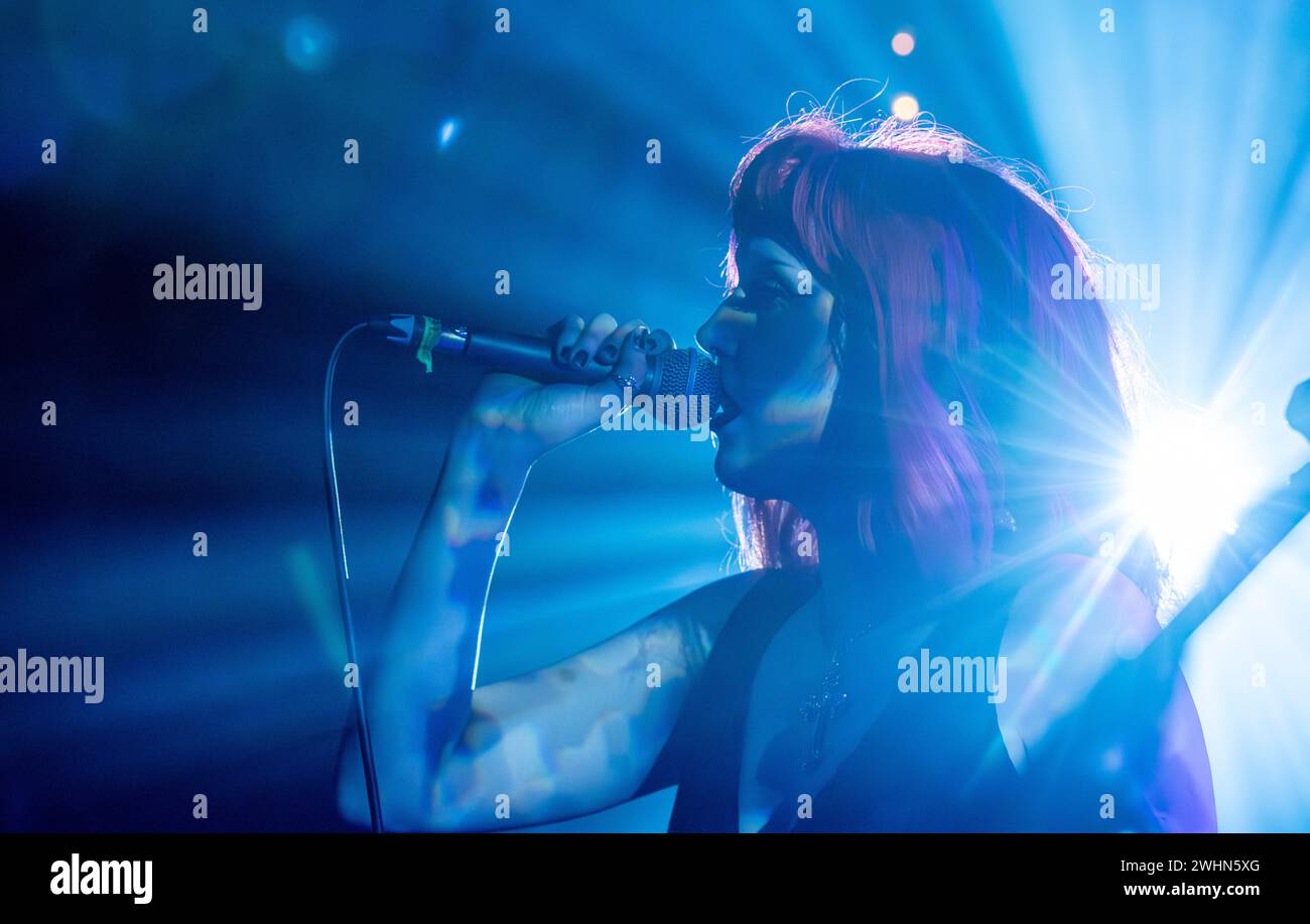 Leeds, UK. 10th Feb, 2024. Grace Kelly, lead singer of alternative ...