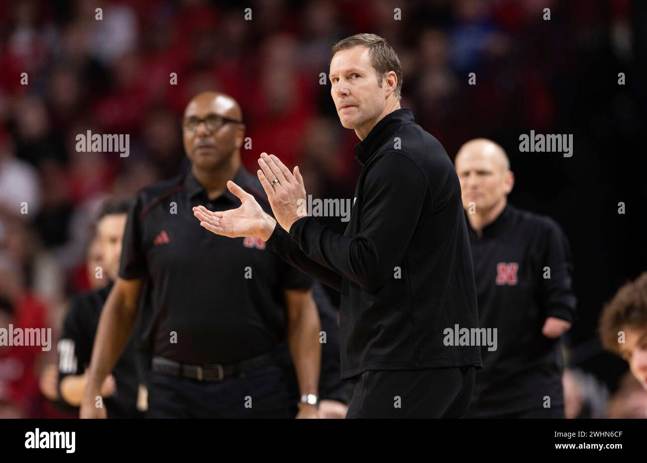 Nebraska head coach Fred Hoiberg applauds a referee's call against ...