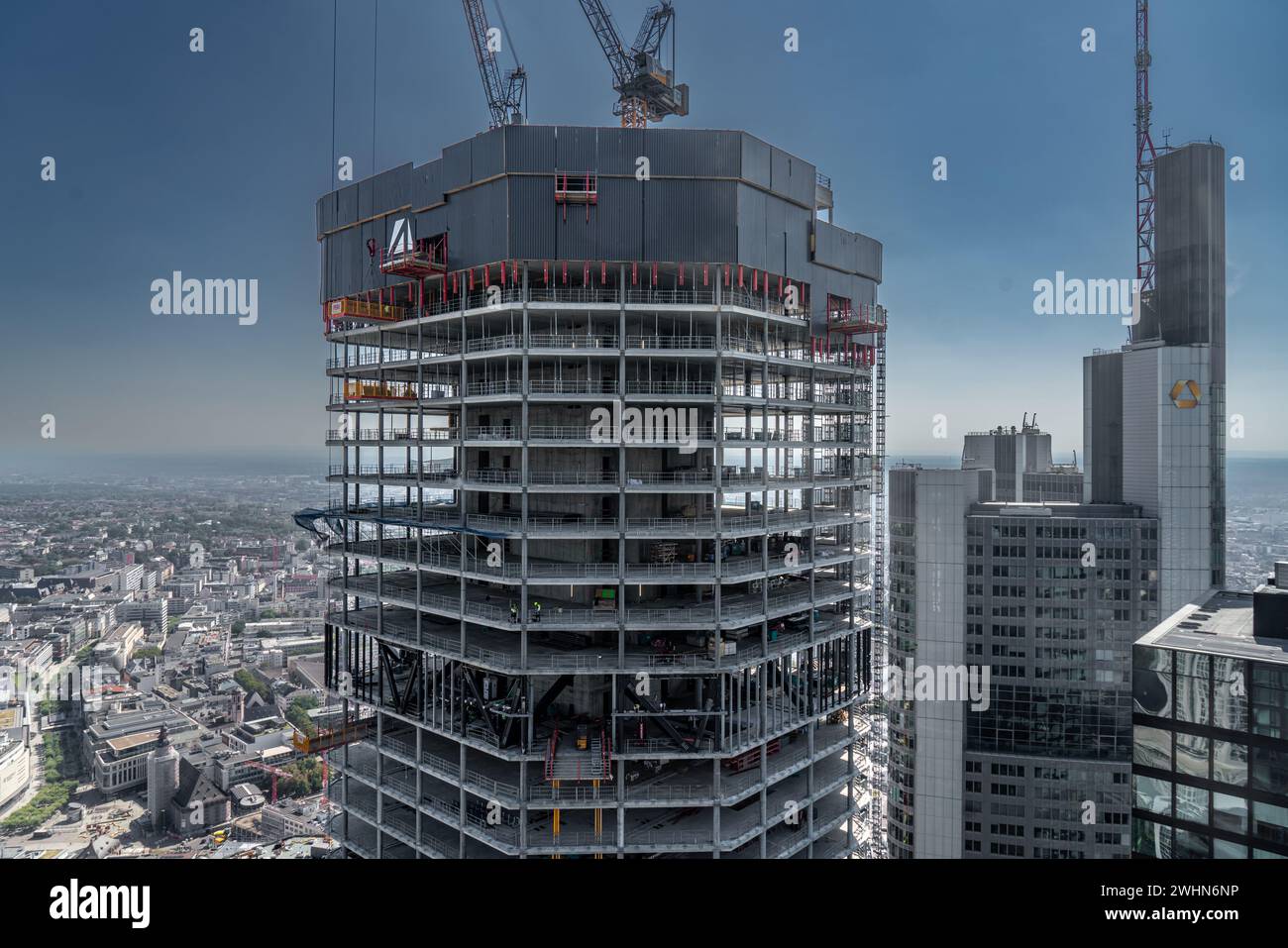 Major construction site of four high-rise buildings in Frankfurt's ...