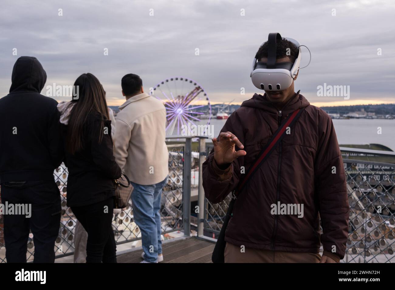 Seattle, USA. 10th Feb 2024. People wearing Virtual Reality Headsets in ...