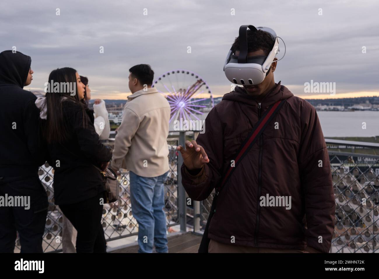 Seattle, USA. 10th Feb 2024. People wearing Virtual Reality Headsets in ...