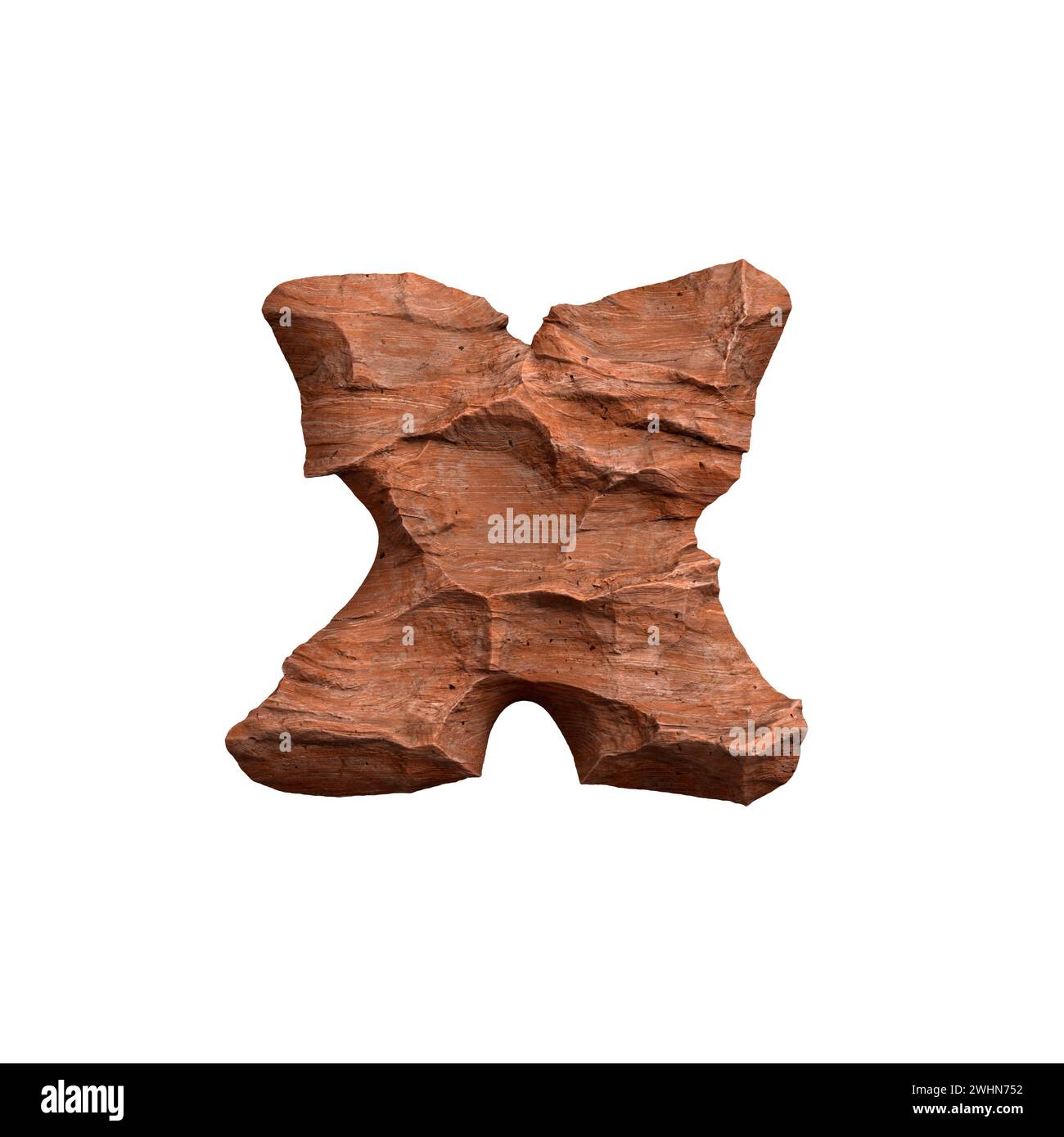 Desert sandstone letter X - Small 3d red rock font - Suitable for ...