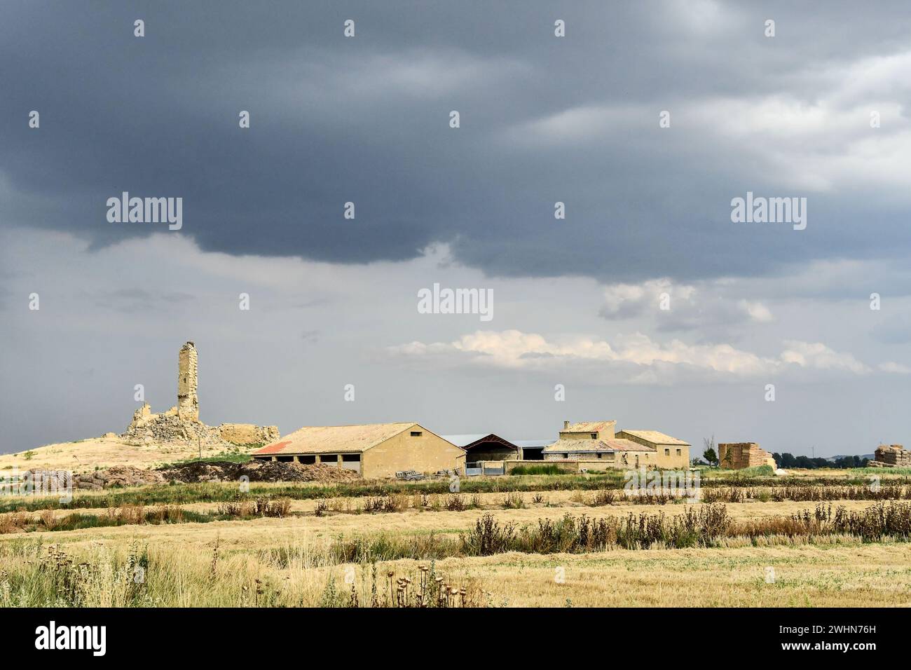 Spanish landscape view of european countryside rural area in castilla y ...