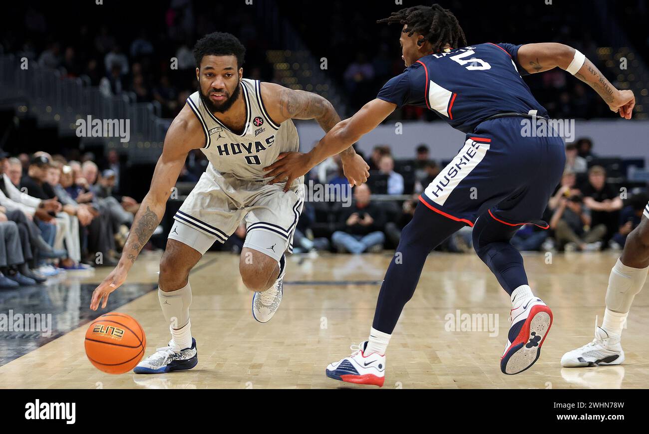 Washington DC, USA. 10th Feb, 2024. Georgetown Hoyas guard Dontrez ...