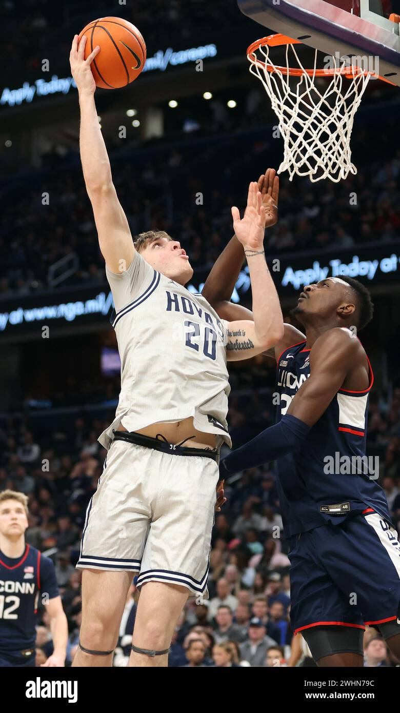 Washington DC, USA. 10th Feb, 2024. Georgetown Hoyas center Drew ...