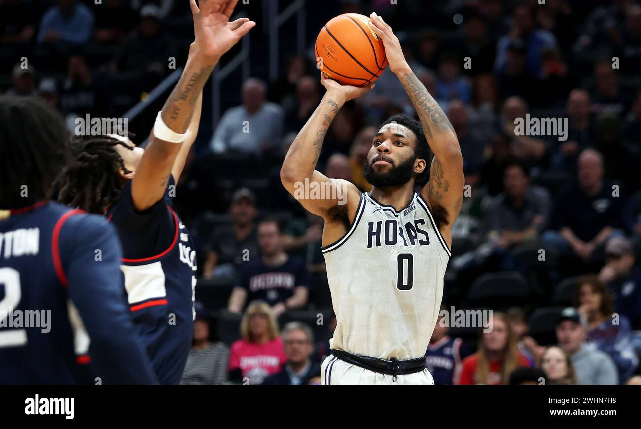 Washington DC, USA. 10th Feb, 2024. Georgetown Hoyas guard Dontrez ...