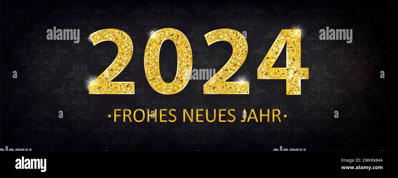 German text Frohes Neues Jahr, translate Happy New Year. Eps 10 vector ...