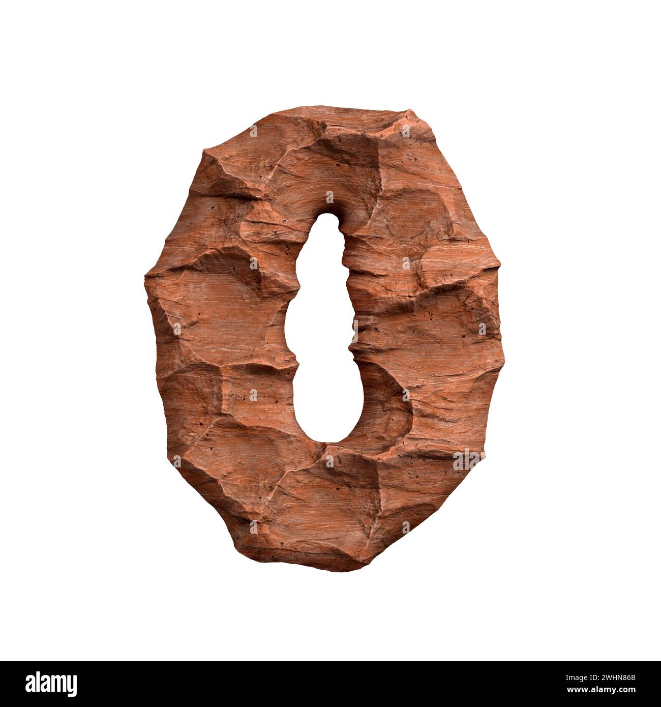Desert sandstone number 0 - 3d red rock digit - Suitable for Arizona ...