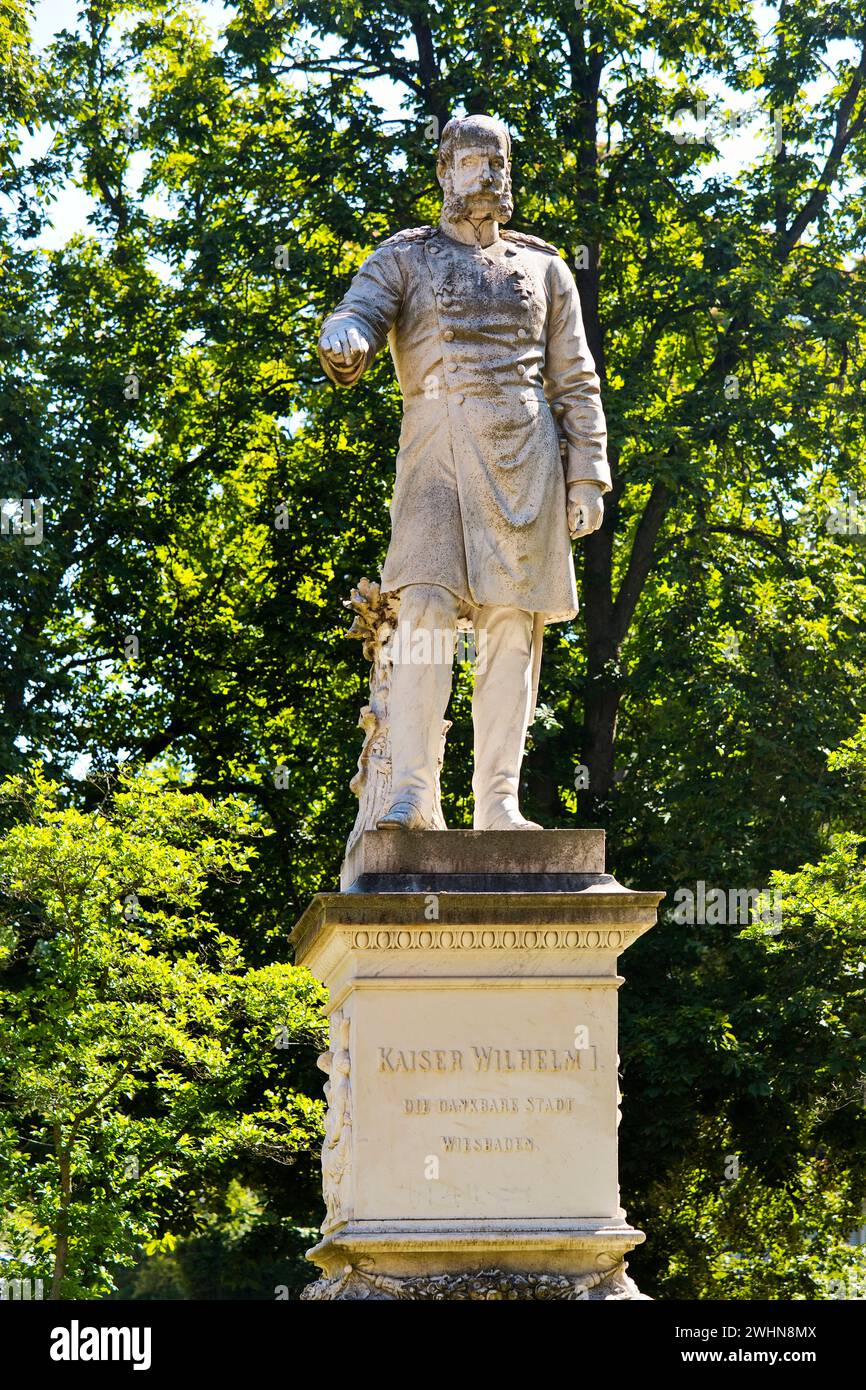 Statue of Kaiser Wilhelm I, Wiesbaden, Hesse, Germany, Europe Stock ...