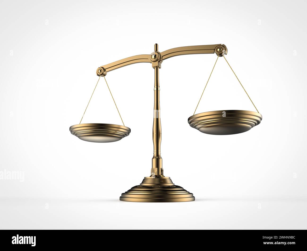 3d rendering golden law scale with modern design isolated on white ...