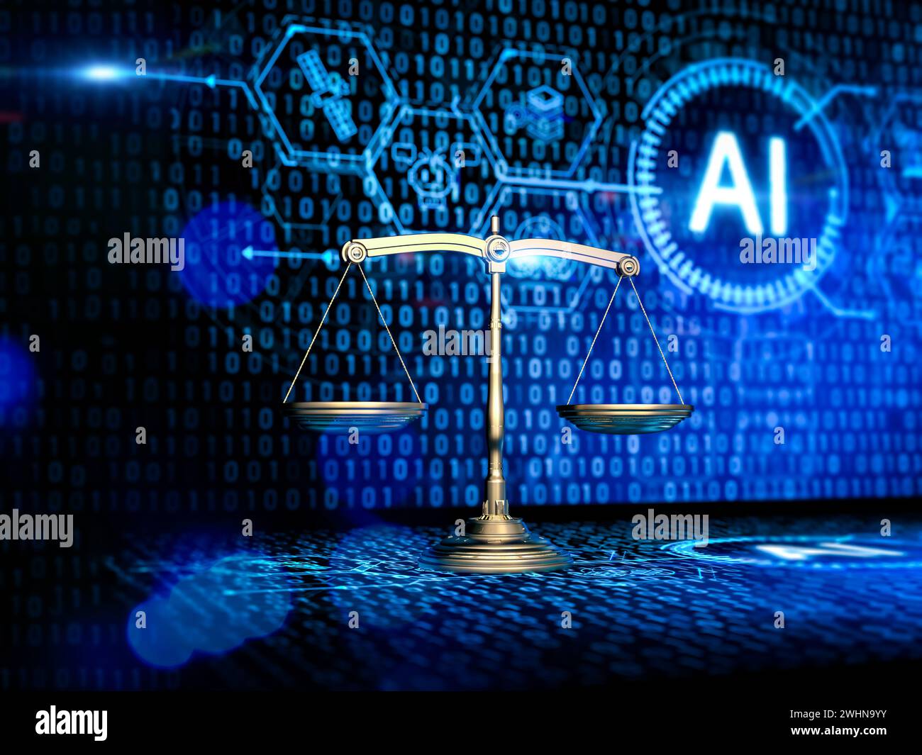 Cyber law or internet law concept with 3d rendering law scale with ...