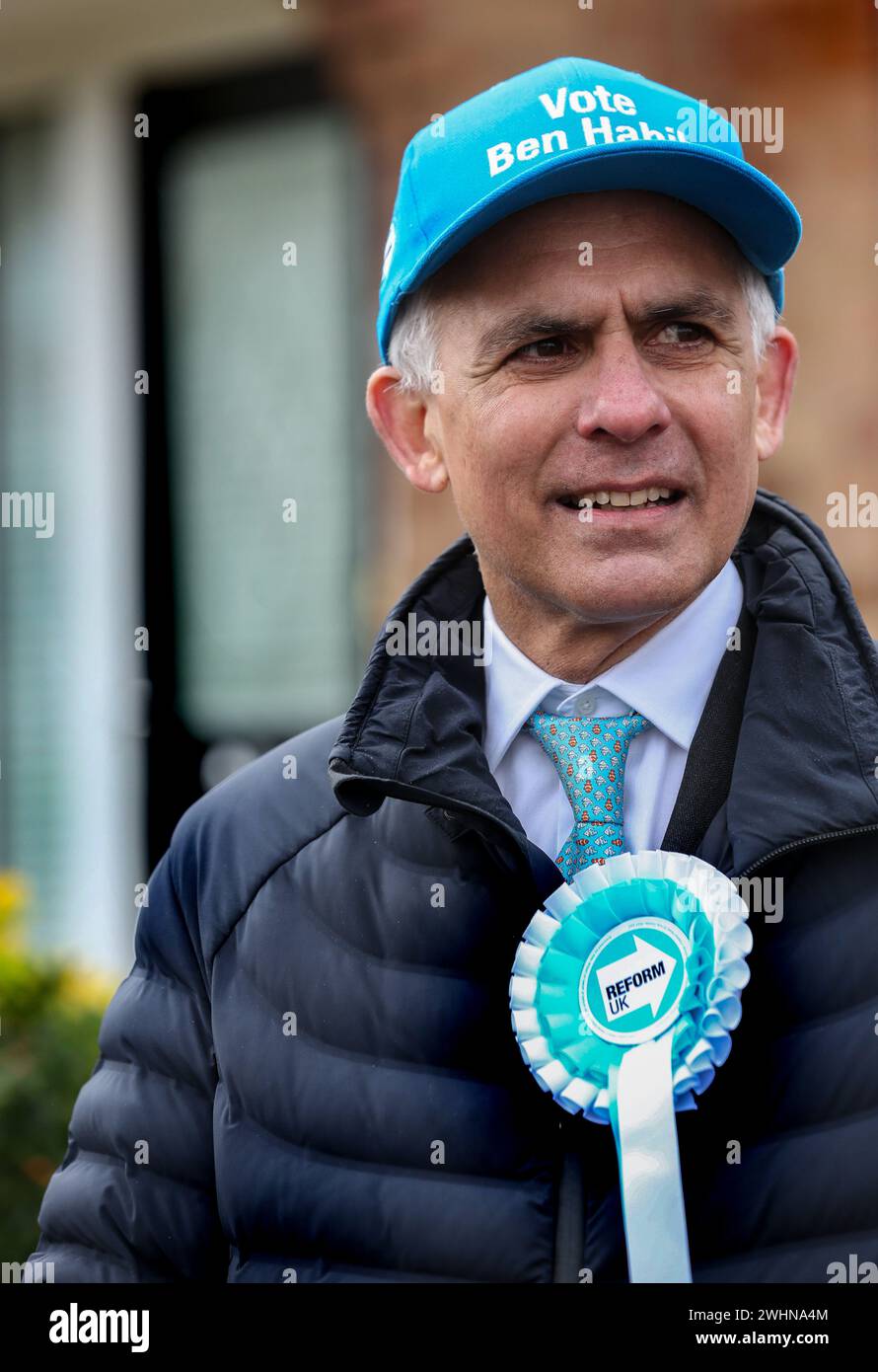 Wellingborough, UK. 10th Feb, 2024. Ben Habib candidate for Reform UK ...