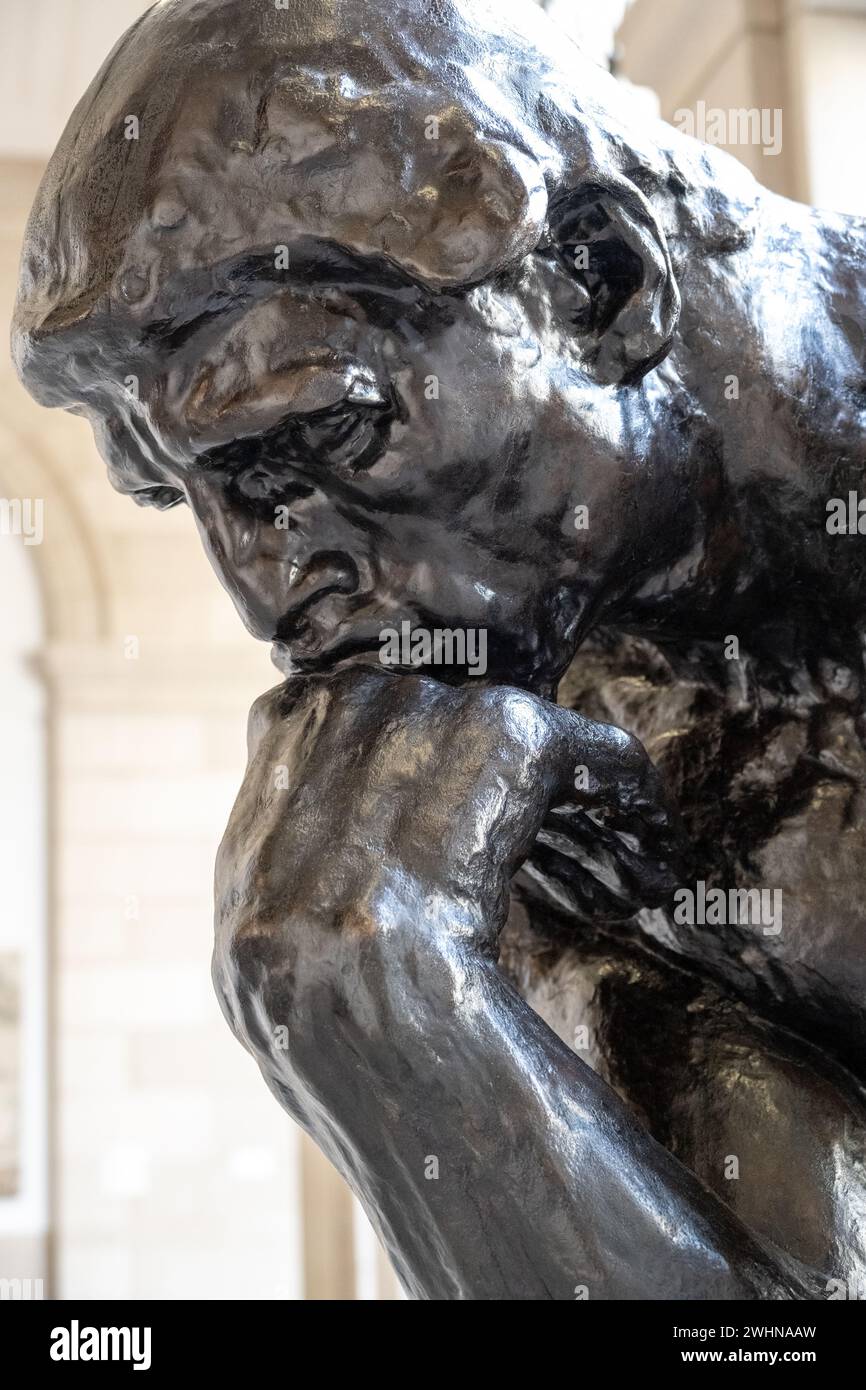 The Thinker sculpture by Auguste Rodin at the Baltimore Museum of Art ...