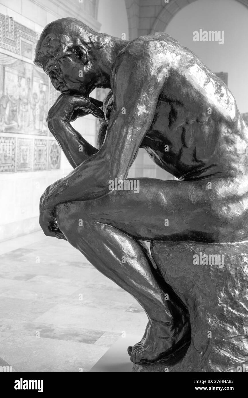 The Thinker sculpture by Auguste Rodin at the Baltimore Museum of Art ...