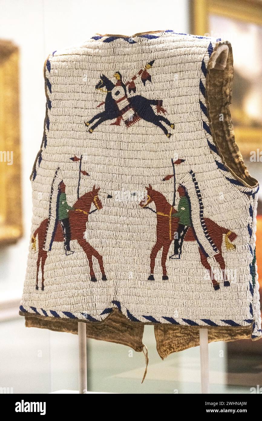 Lakota people of the Great Plains vest made using beads an buckskin ...
