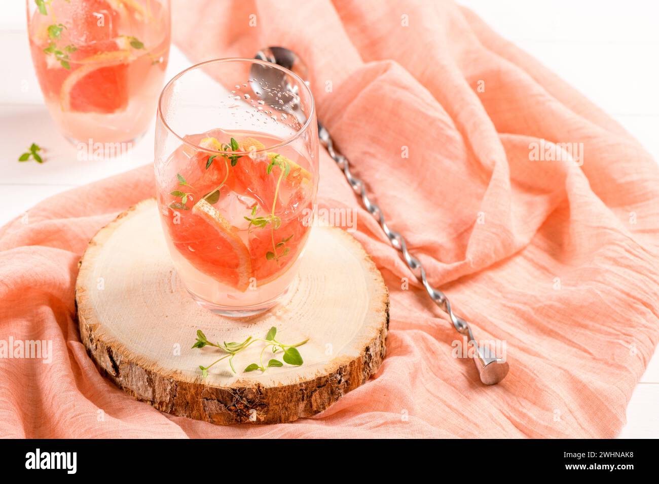 Grapefruit lemonade with thyme Stock Photo - Alamy
