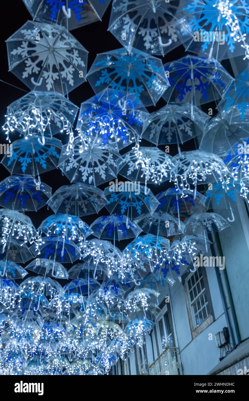 Umbrellas agueda night portugal hi-res stock photography and images - Alamy