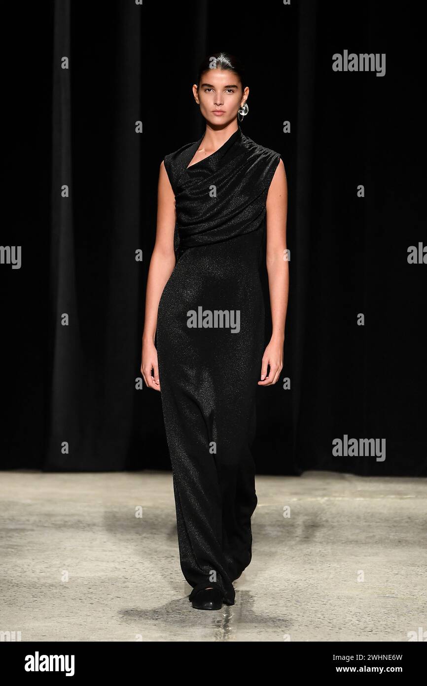 A model walks on the runway at the Fforme fashion show during the Fall ...