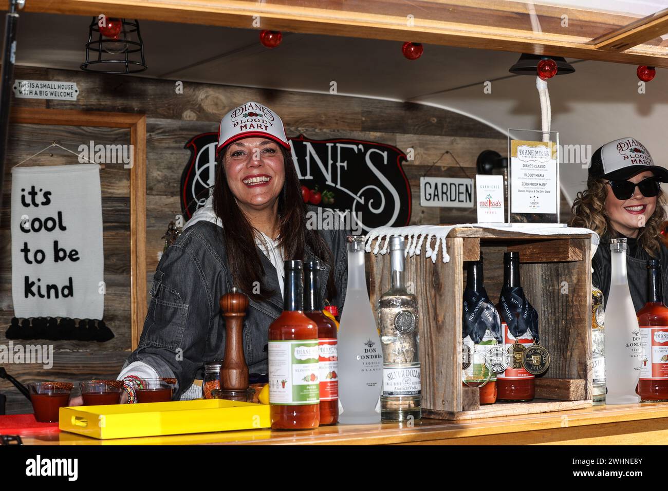 Las Vegas, NV, USA. 10th Feb, 2024. A mobile refreshment trailer serves ...