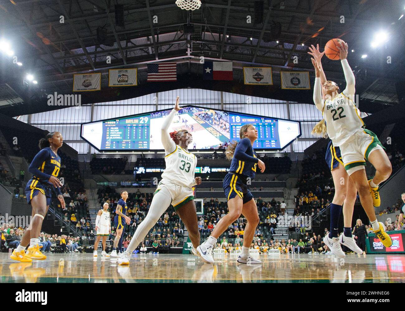 February 10 2024: Baylor Lady Bears guard Bella Fontleroy (22) shoots ...