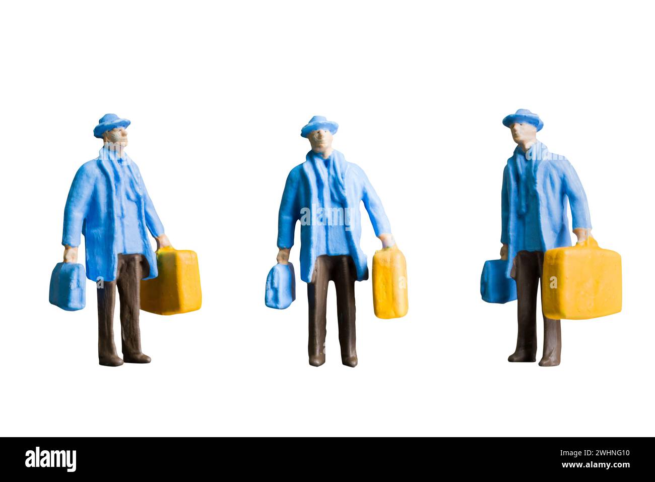 Miniature people isolated on white background with clipping path Stock ...