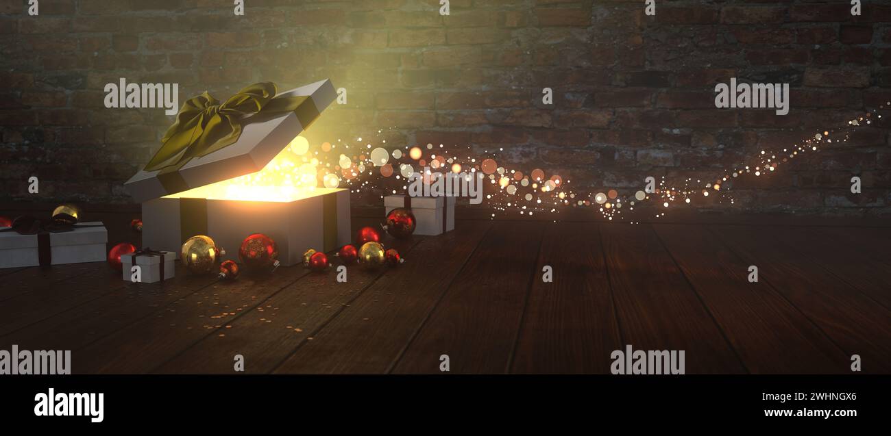 Magic Lights Christmas Banner Stock Photo - Alamy