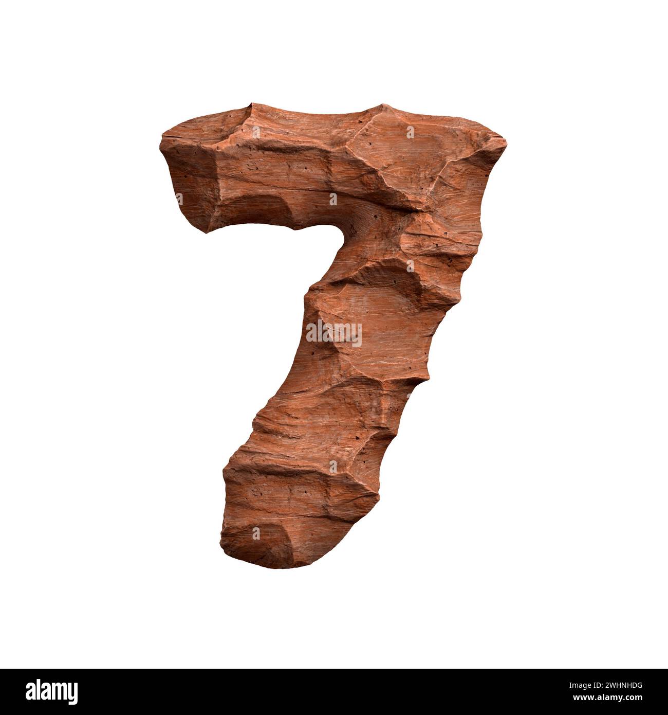 Desert sandstone number 7 - 3d red rock digit - Suitable for Arizona ...