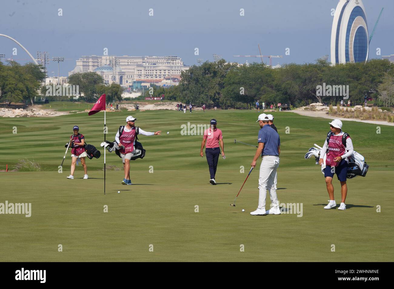 Rasmus Hojgaard of Denmark in action at the Commercial Bank Qatar Masters golf tournament in ...