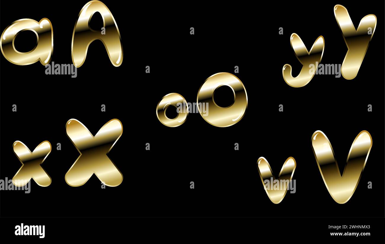 golden shiny alphabet pack collection set illustration in vector format ...
