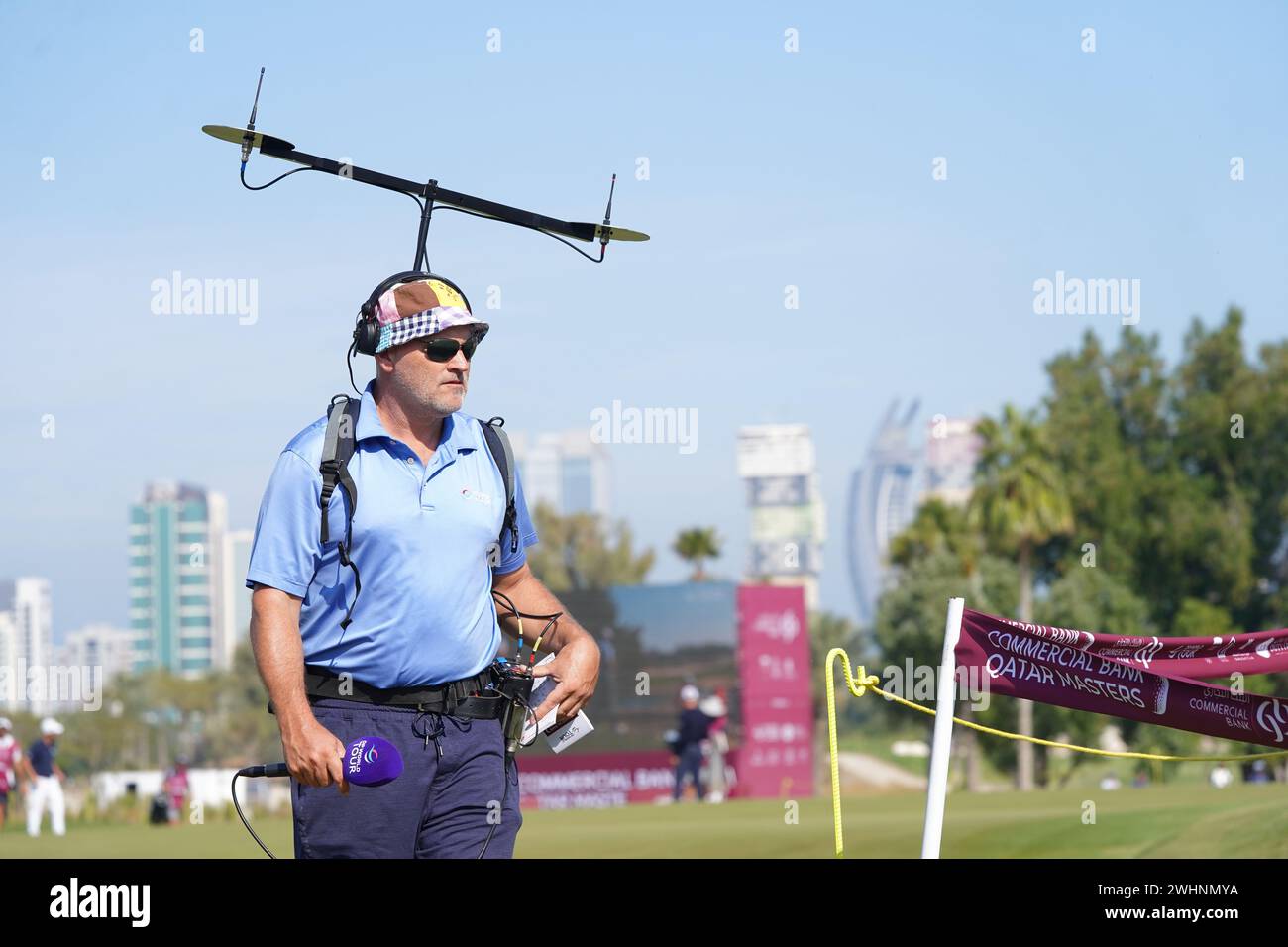 An offcial at Commercial Bank Qatar Masters golf tournament in Doha on ...
