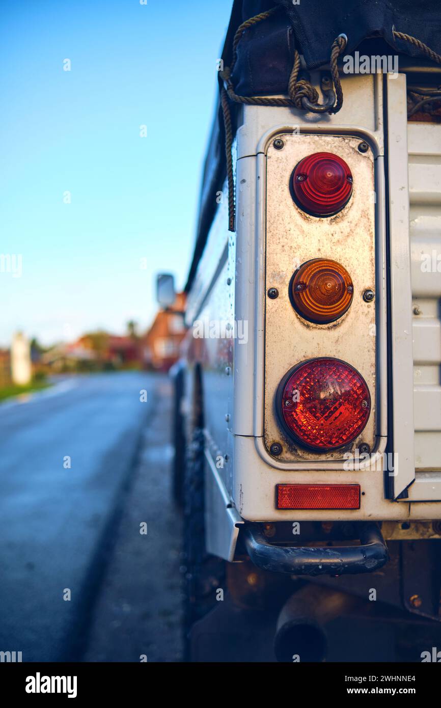 Defender rear lights Stock Photo - Alamy