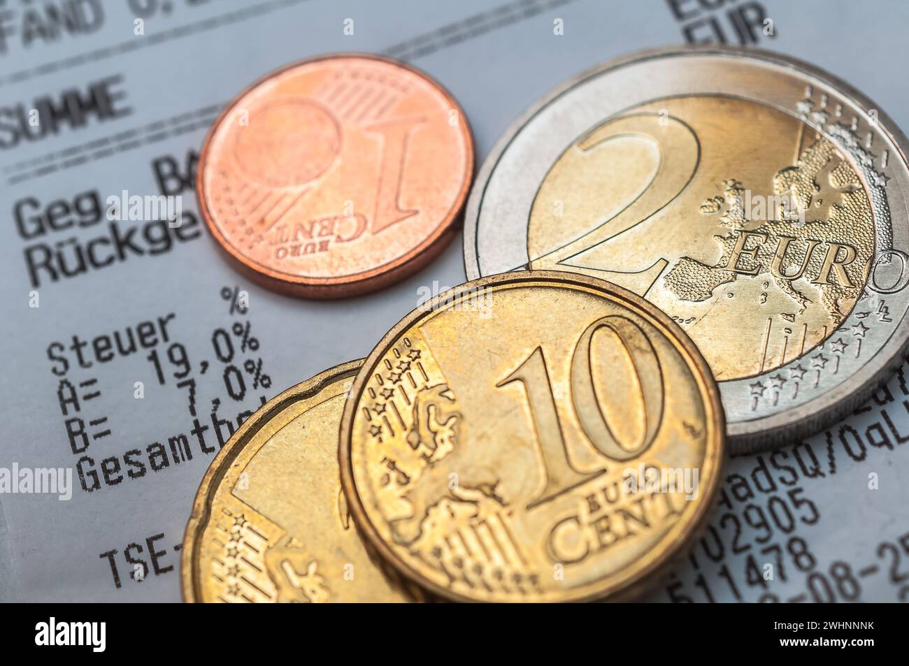 Price increases and inflation in Europe - supermarket receipts Stock ...