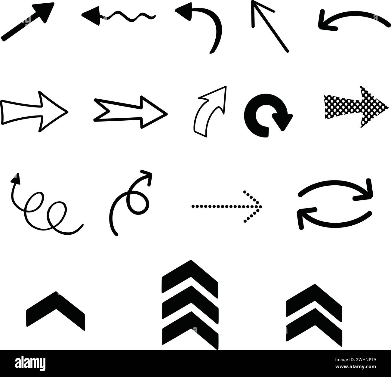 Hand Drawn Arrow, Bundle Digital Arrows Drawings Wall Decor Clipart Cut ...