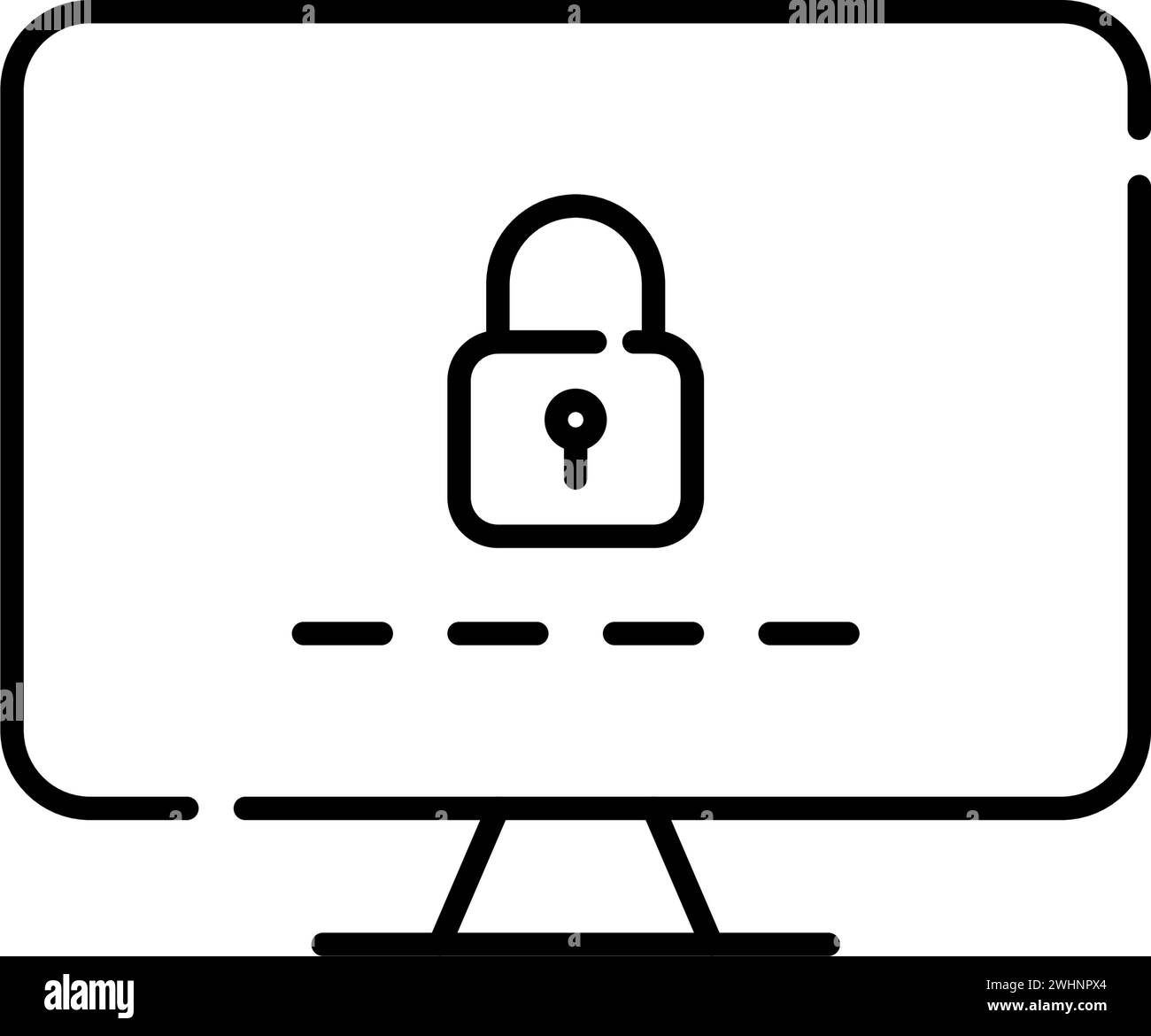 Monitor password protection icon Cut Out Stock Images & Pictures - Alamy