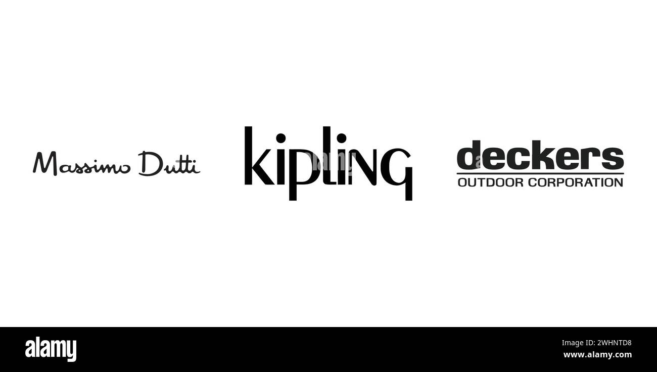 Deckers Outdoor Corporation, Massimo Dutti, Kipling Wordmark. Vector ...
