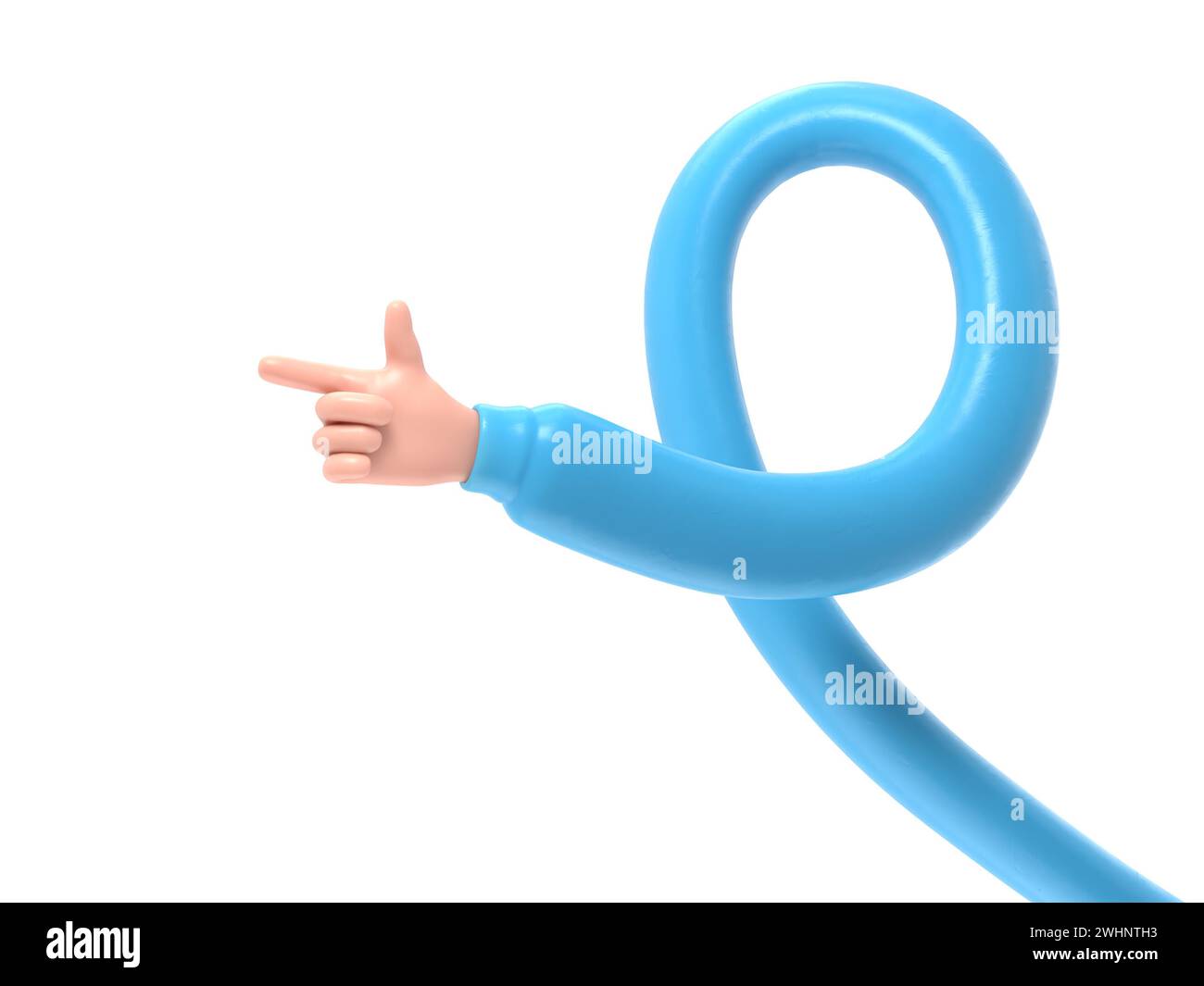 Cartoon Gesture Icon Mockup.Cartoon character hand pointing gesture. 3D ...